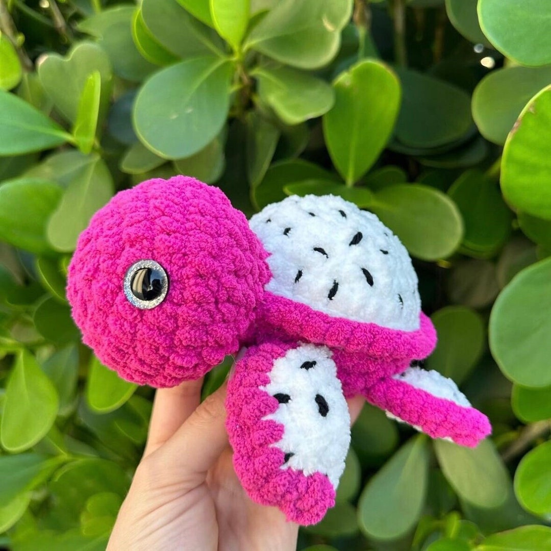 Crochet Dragon Fruit Turtle Amigurumi - Etsy