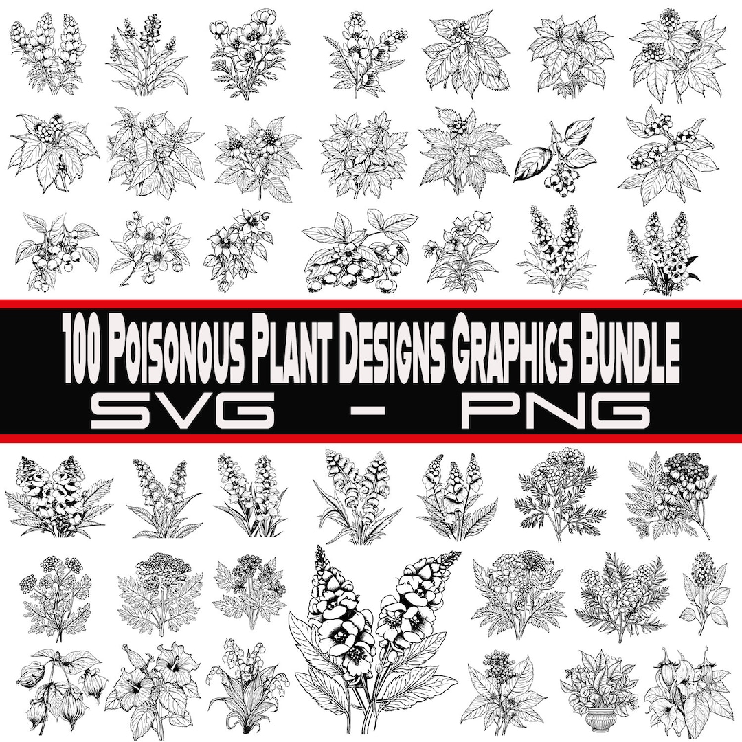 Poisonous Plants Graphics Bundle, PNG and SVG Files, Instant Download ...