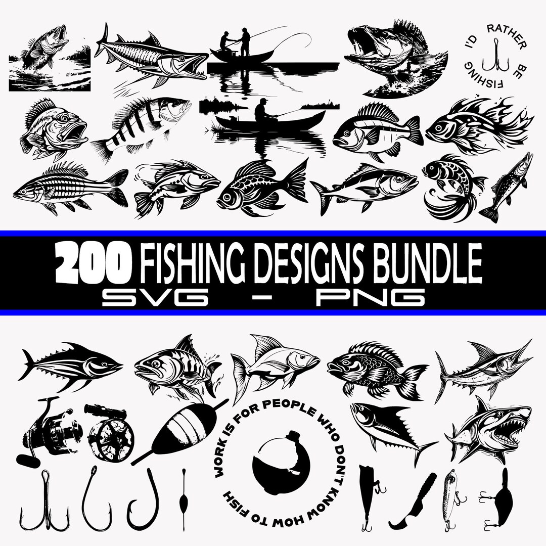 Fishing SVG Bundle Fishing Pngs, SVG Cut Files Cricut, Silhouette ...