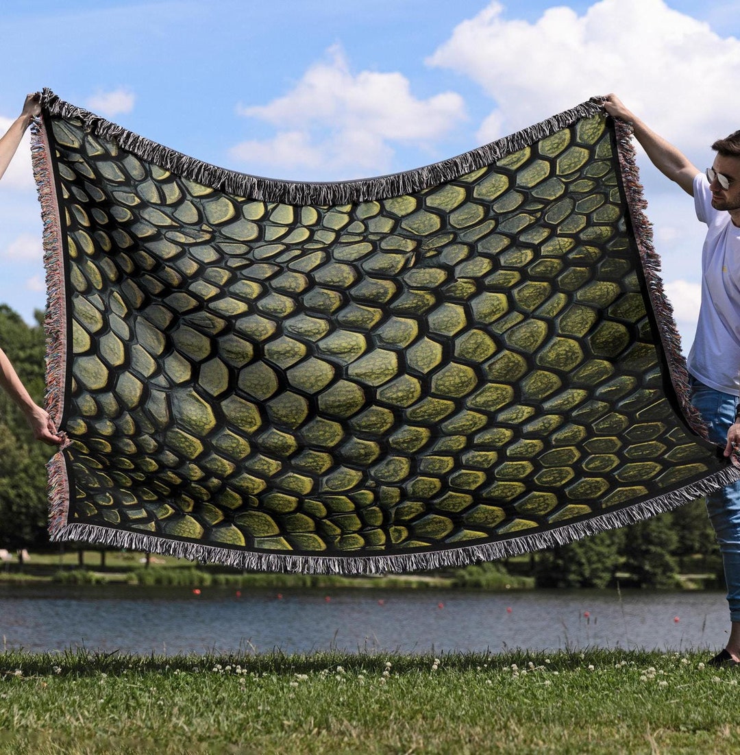 Lizard Skin Cozy Woven Throw Blanket, Lizard Skin Blanket, Animal Throw ...