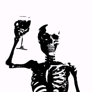 Skeleton Art, Skelton Toast Graphic, Instant Download, Skeleton Image ...
