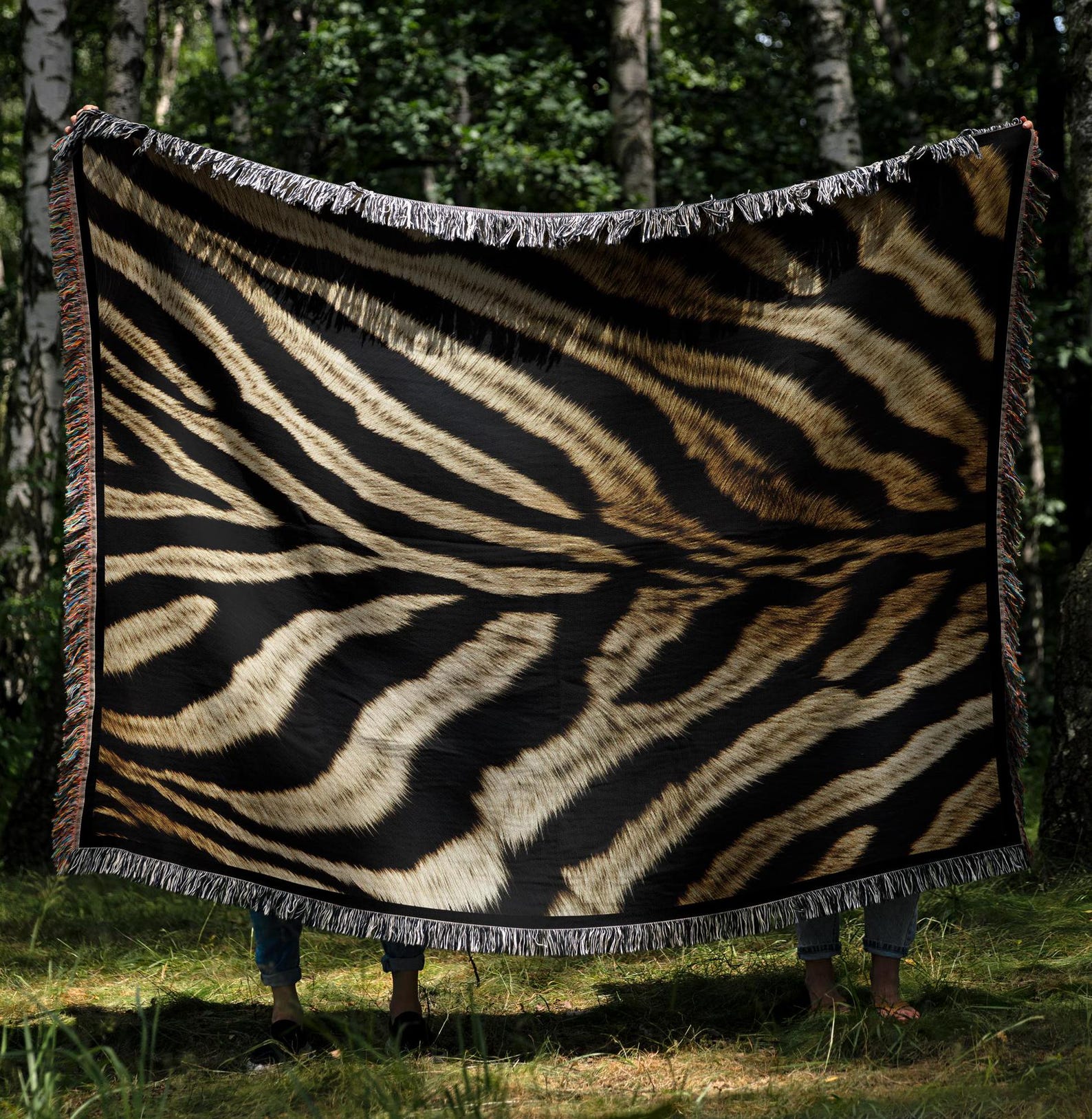 Zebra Skin Cozy Woven Throw Blanket, Zebra Skin Blanket, Animal Throw ...