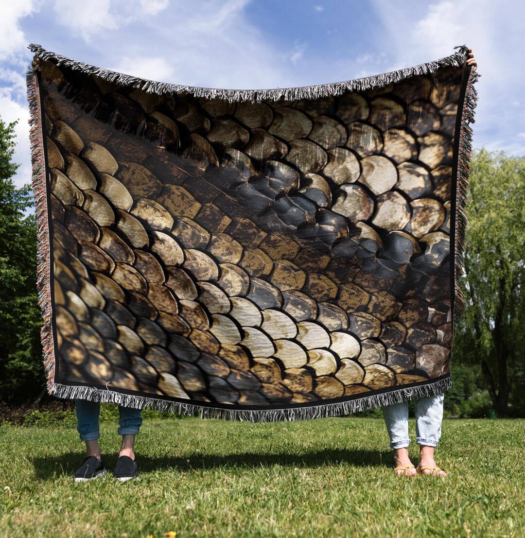 Snakeskin Cozy Woven Throw Blanket, Snake Skin Blanket, Animal Throw ...