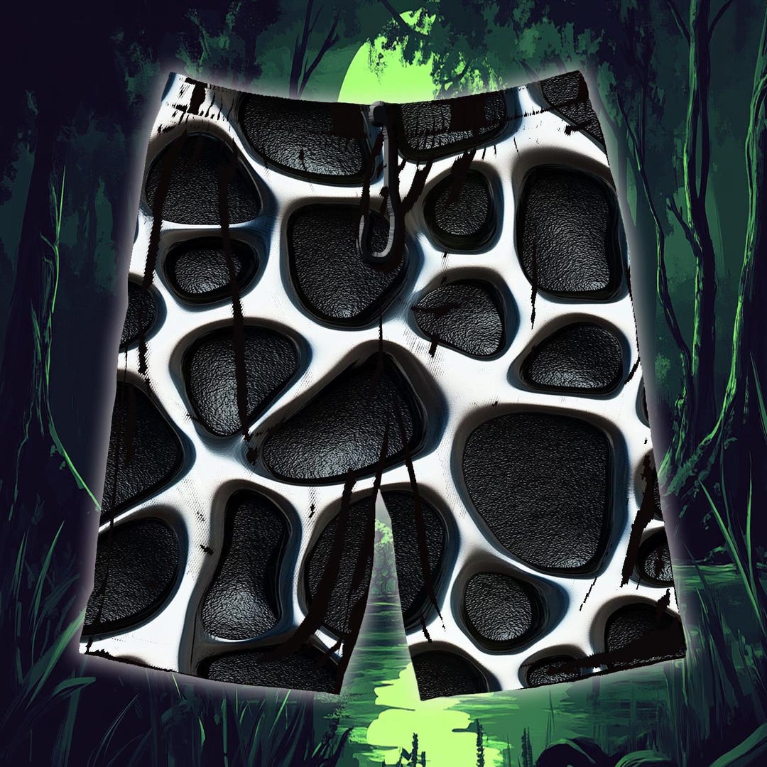 Black and White Polyester Basketball Training Shorts, Abstract Art ...