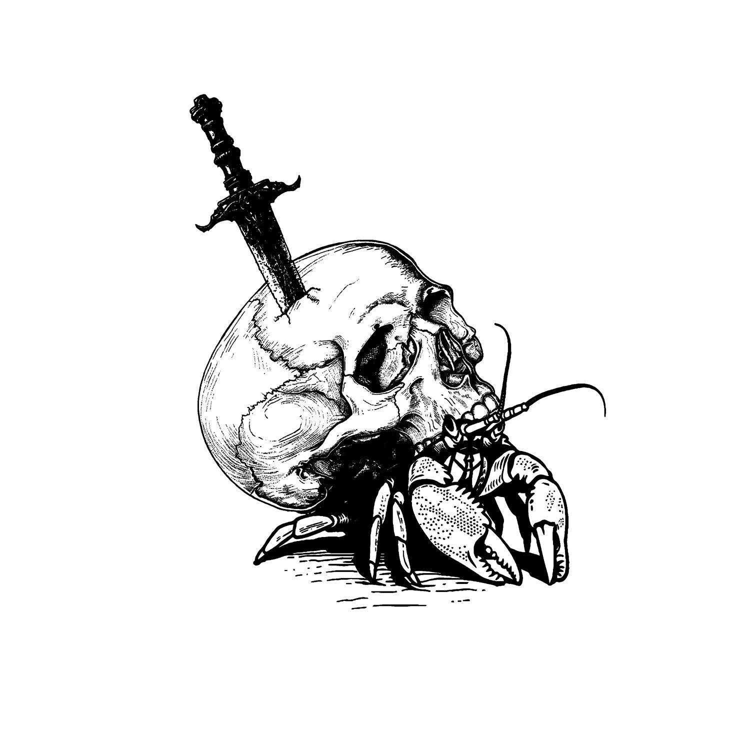 Creepy Crab Graphic, Hermit Crab PNG, Crabby Graphic, Instant Download ...