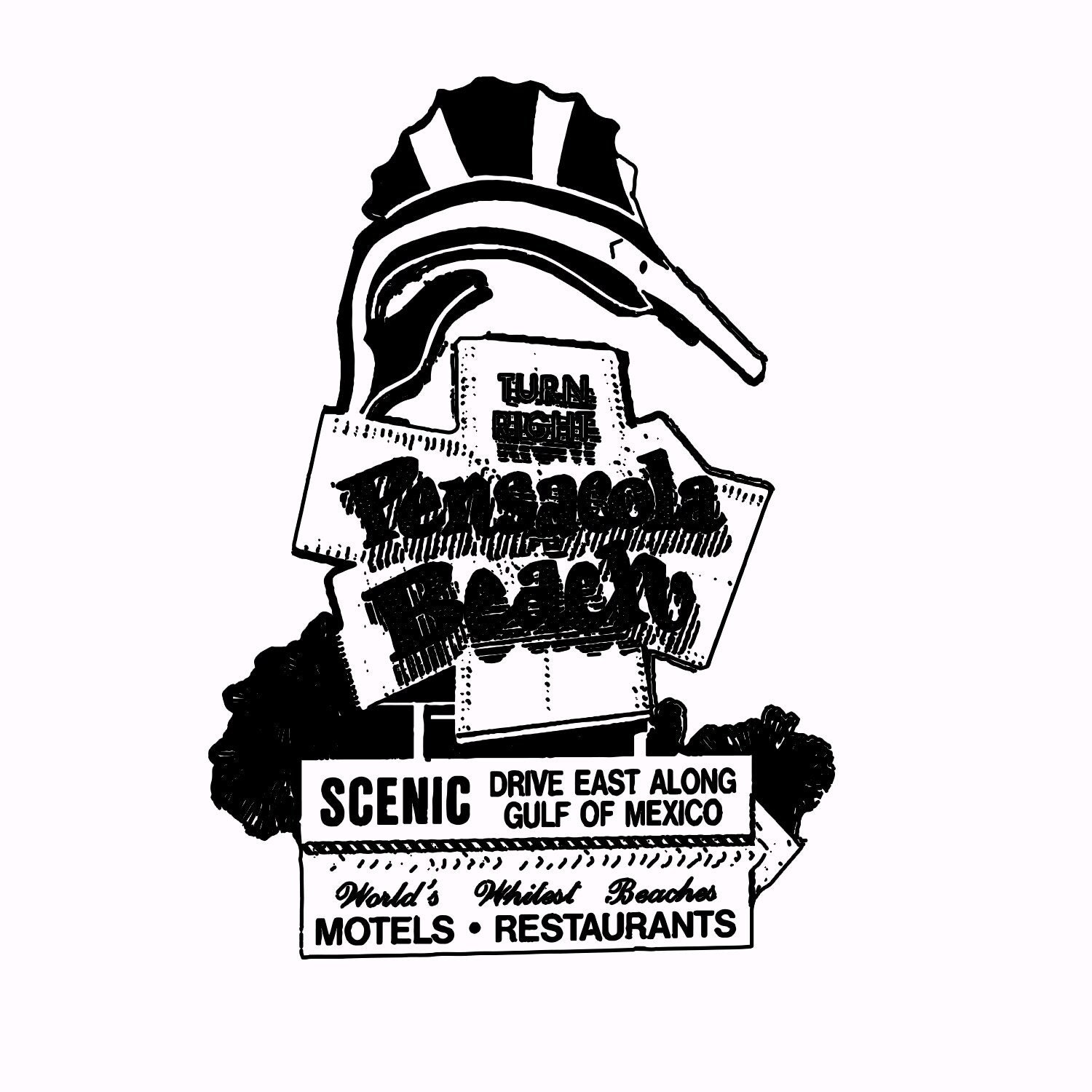 Pensacola Beach Sign Graphic, Florida Beach Sign, Pensacola Beach ...