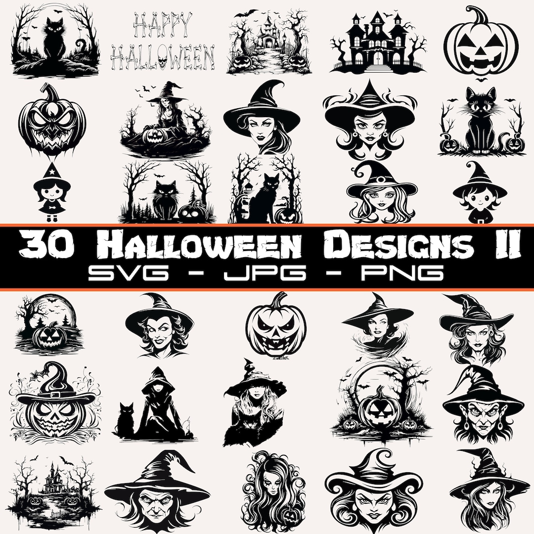 Halloween Designs SVG Bundle 2, SVG Cut Files for Cricut, Silhouette ...