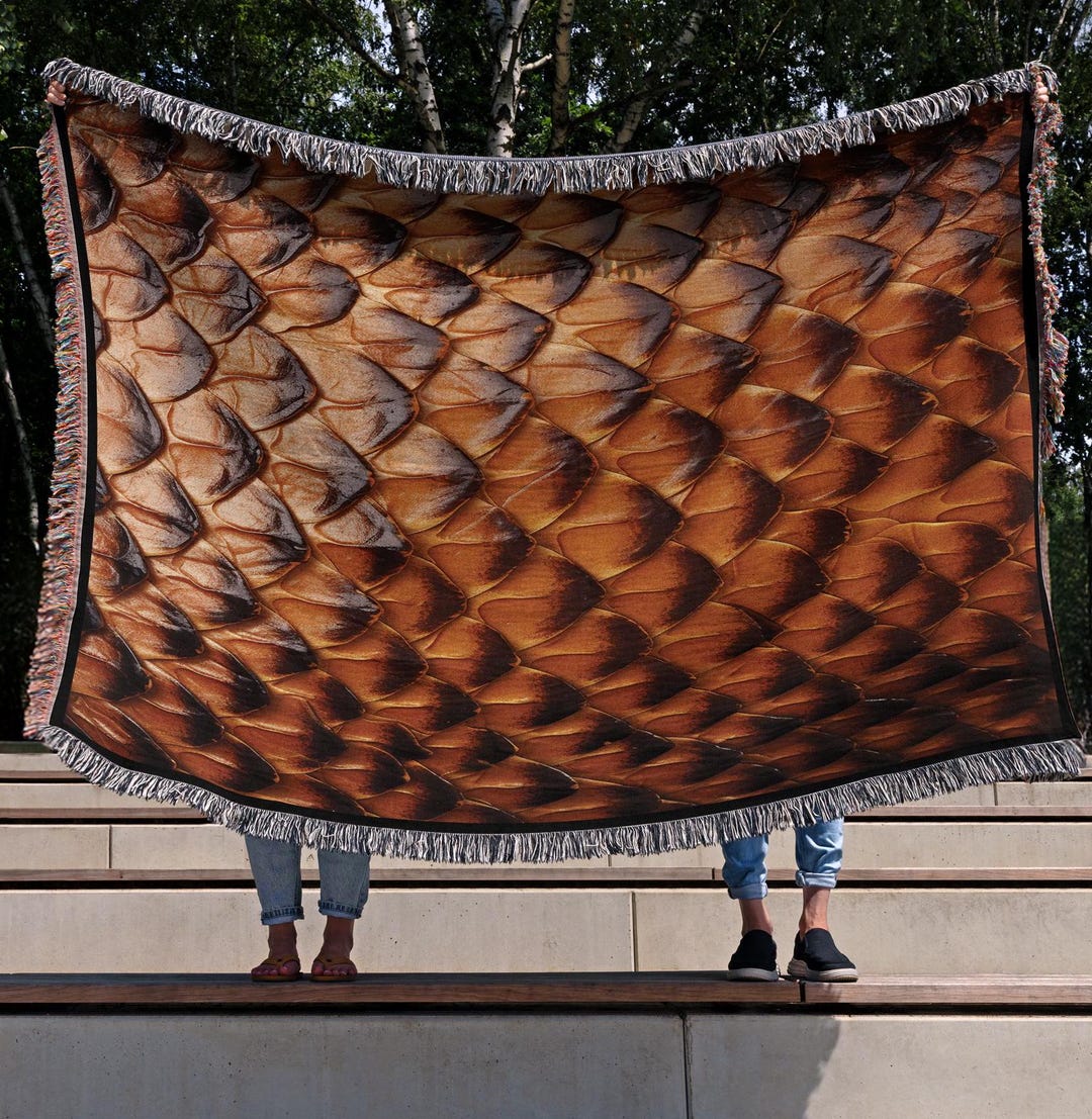 Ostrich Skin Cozy Woven Throw Blanket, Ostrich Skin Blanket, Animal ...