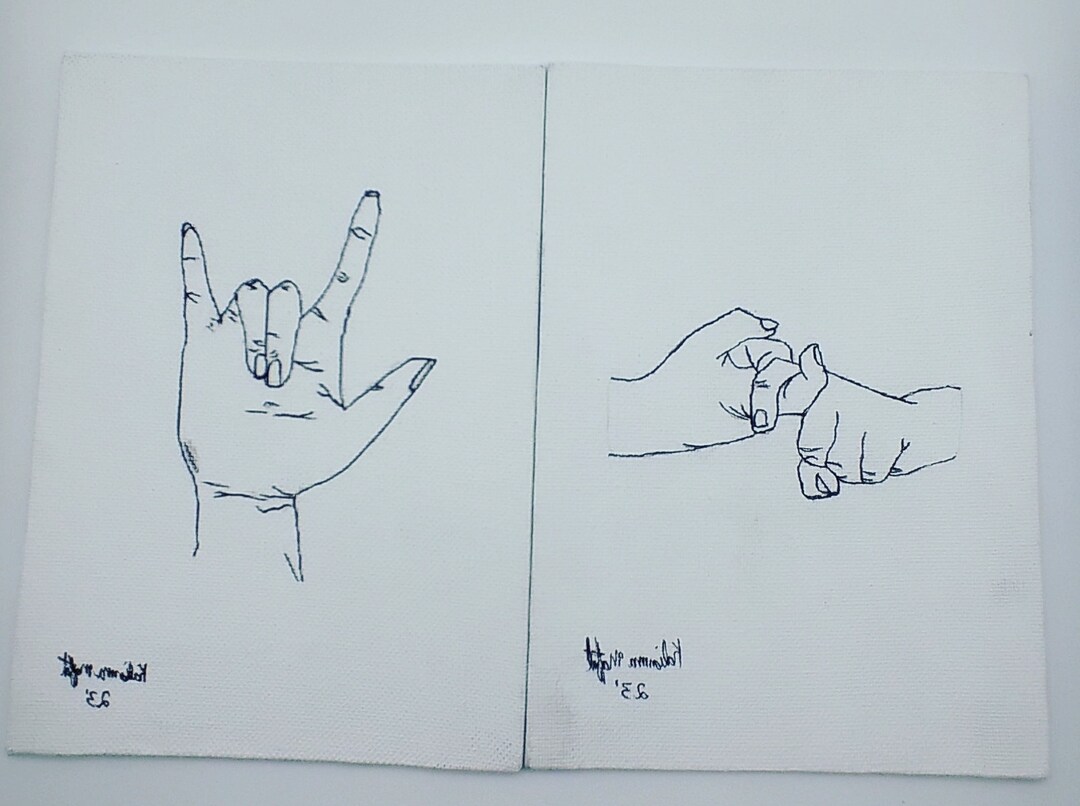 PREMADE Hand Drawn ASL Canvas I Love You or Friends - Etsy