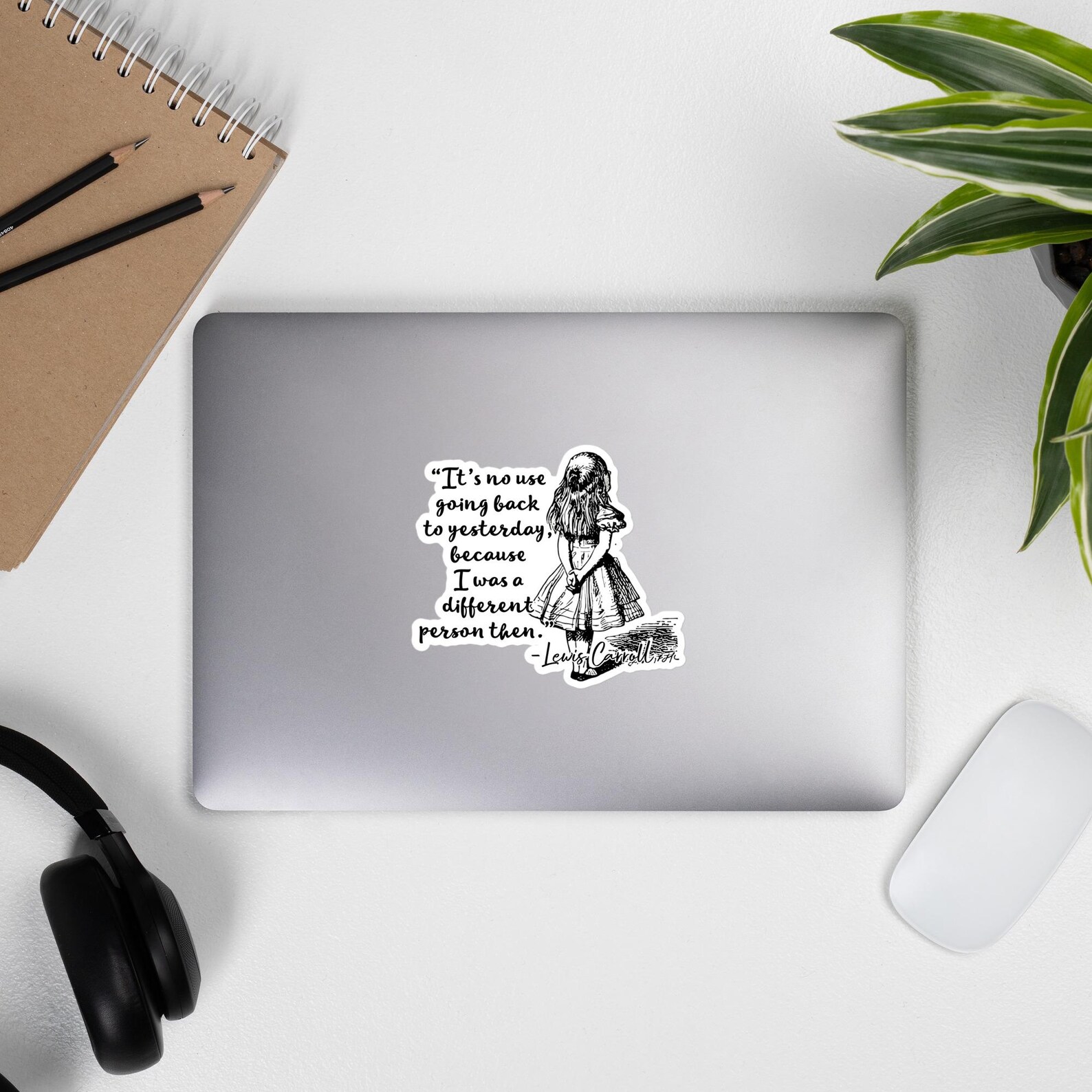Lewis Carroll - Alice in Wonderland - STICKER - “it’s No Use Going Back ...