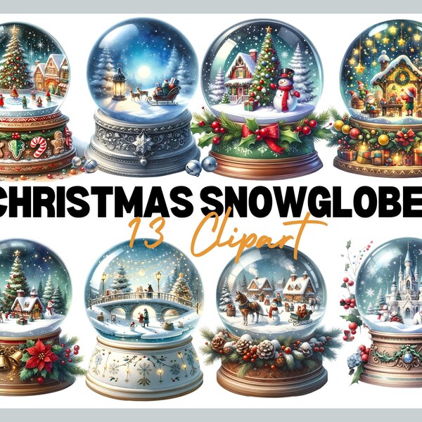 Snow Globes Clipart - Etsy