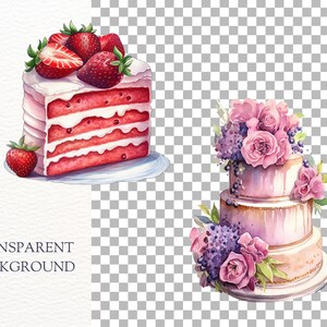 Tasty Cakes Collection | Watercolor Colorful, Sweets Cake Pies and ...