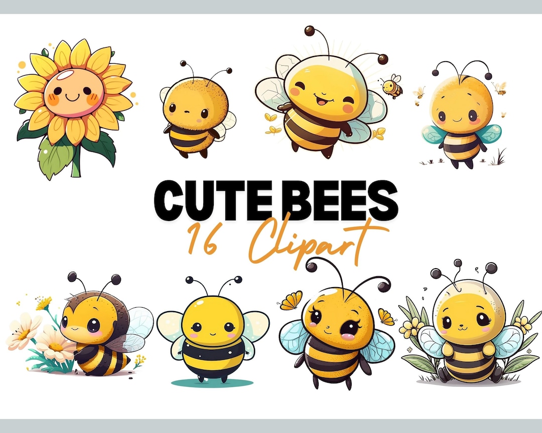 Bee Clipart, Baby Bee Clip Art, Nursery Decor, Baby Shower, Baby Wall ...