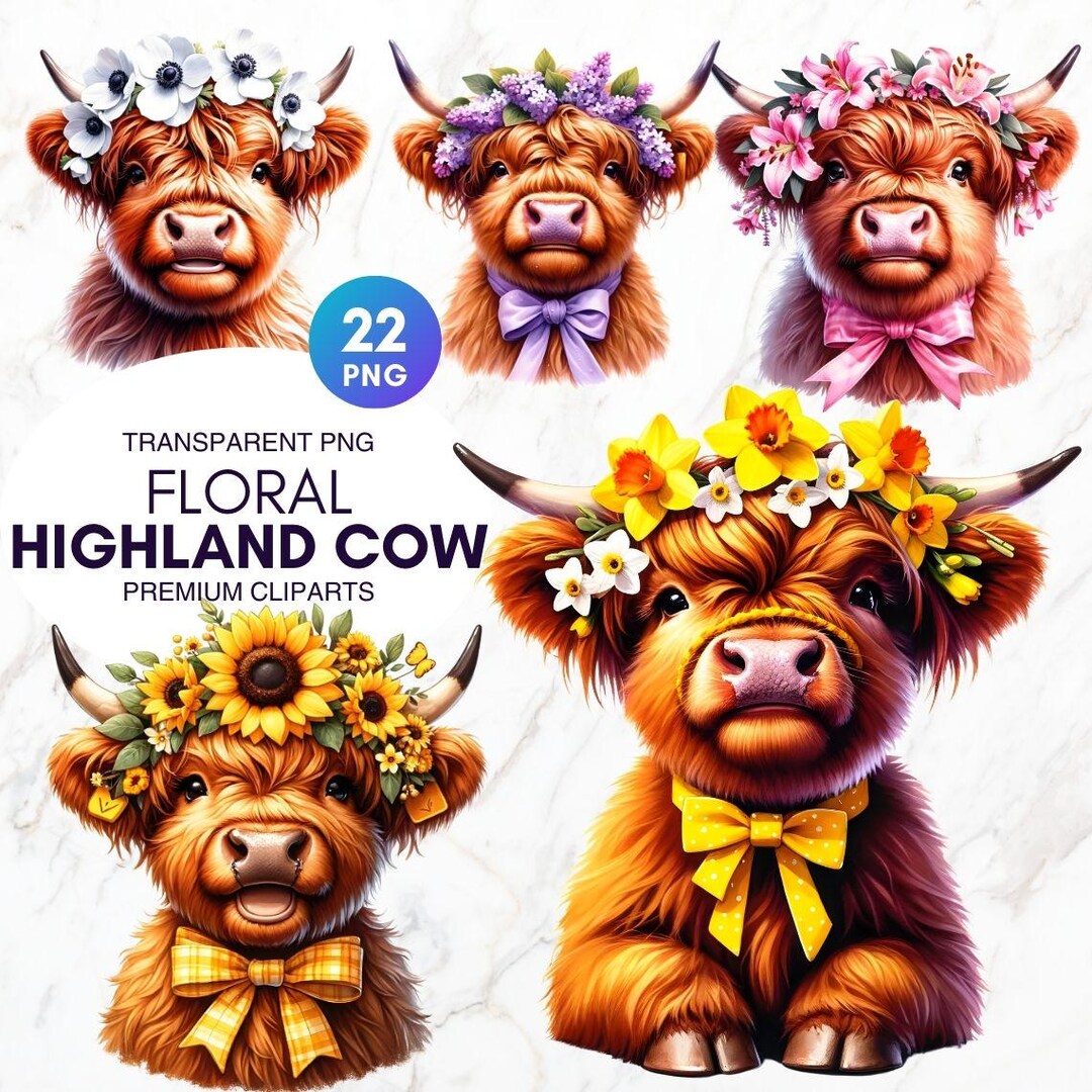 Watercolor Highland Cow, Funny Cow, Quirky Animal, Quirky Cow, Funny ...