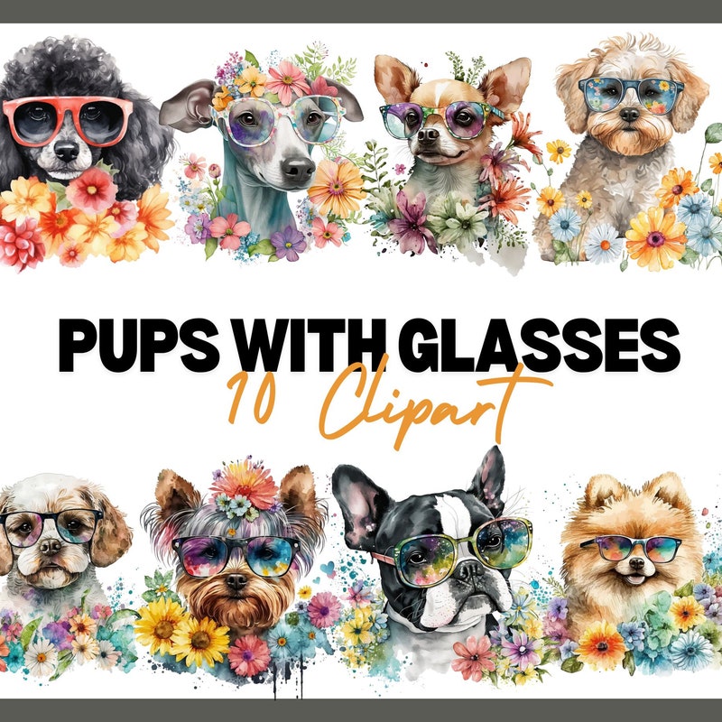 Watercolor Dog Clipart - Etsy