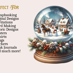Christmas Snow Globe Clipart, Watercolor Snowman, Elf, Fox, Santa Clip ...