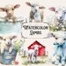 Watercolor Cute Bunny Bundle Clipart PNG Commercial Use Instant ...