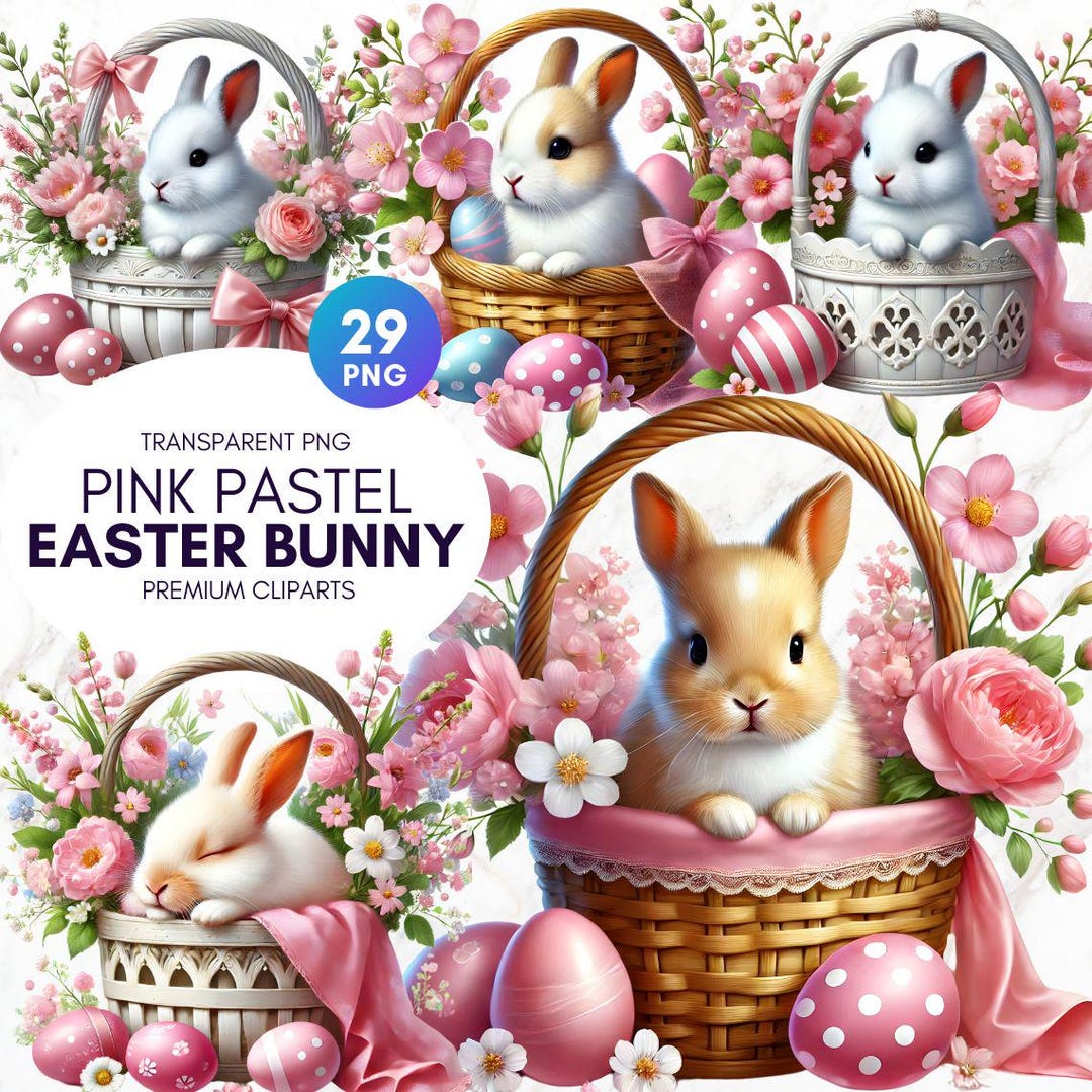 Pink Pastel Easter Bunny, Pink Rabbit, Easter Egg, Spring Holiday ...