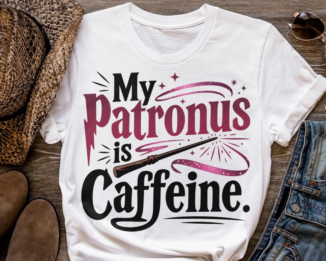 Patronus is Caffeine PNG. Wizard Clipart, Coffee Shirt. Patronus Shirt ...