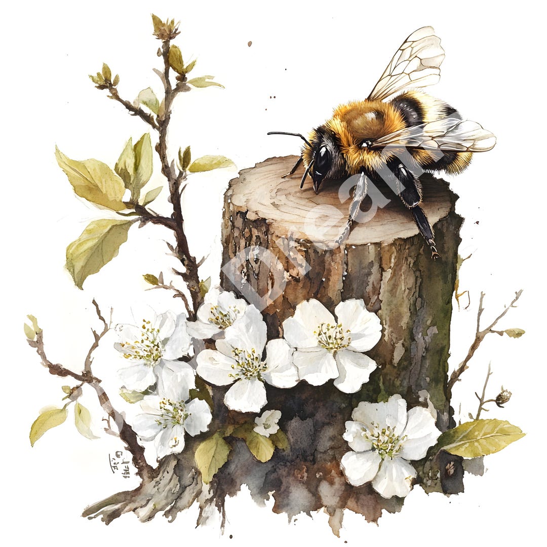 71 Honey Bee Clipart Bundle Cute Whimsical Watercolor Bumblebee Junk ...