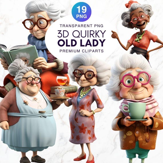 Oude Blanke Vrouw Cartoon Cartoon Old Lady Etsy Nederland