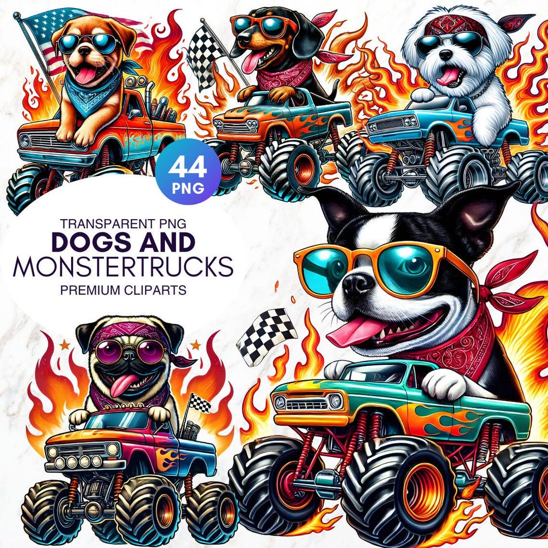 44 Dogs and Monstertruck, Monster Truck Dog, Cute Dogs, Funny Dogs ...