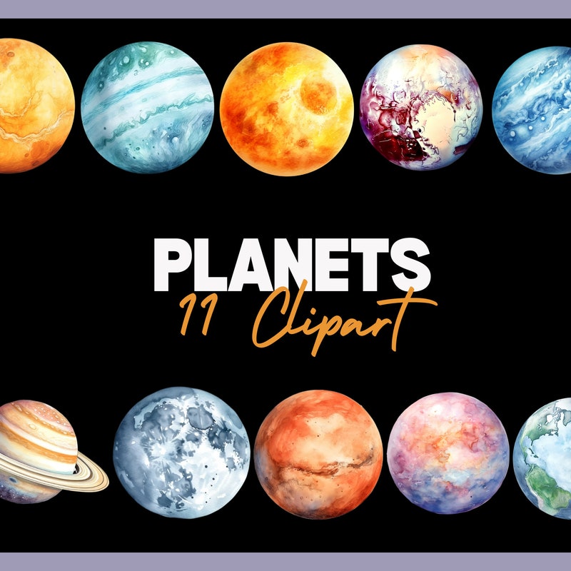 Planets Watercolor - Etsy
