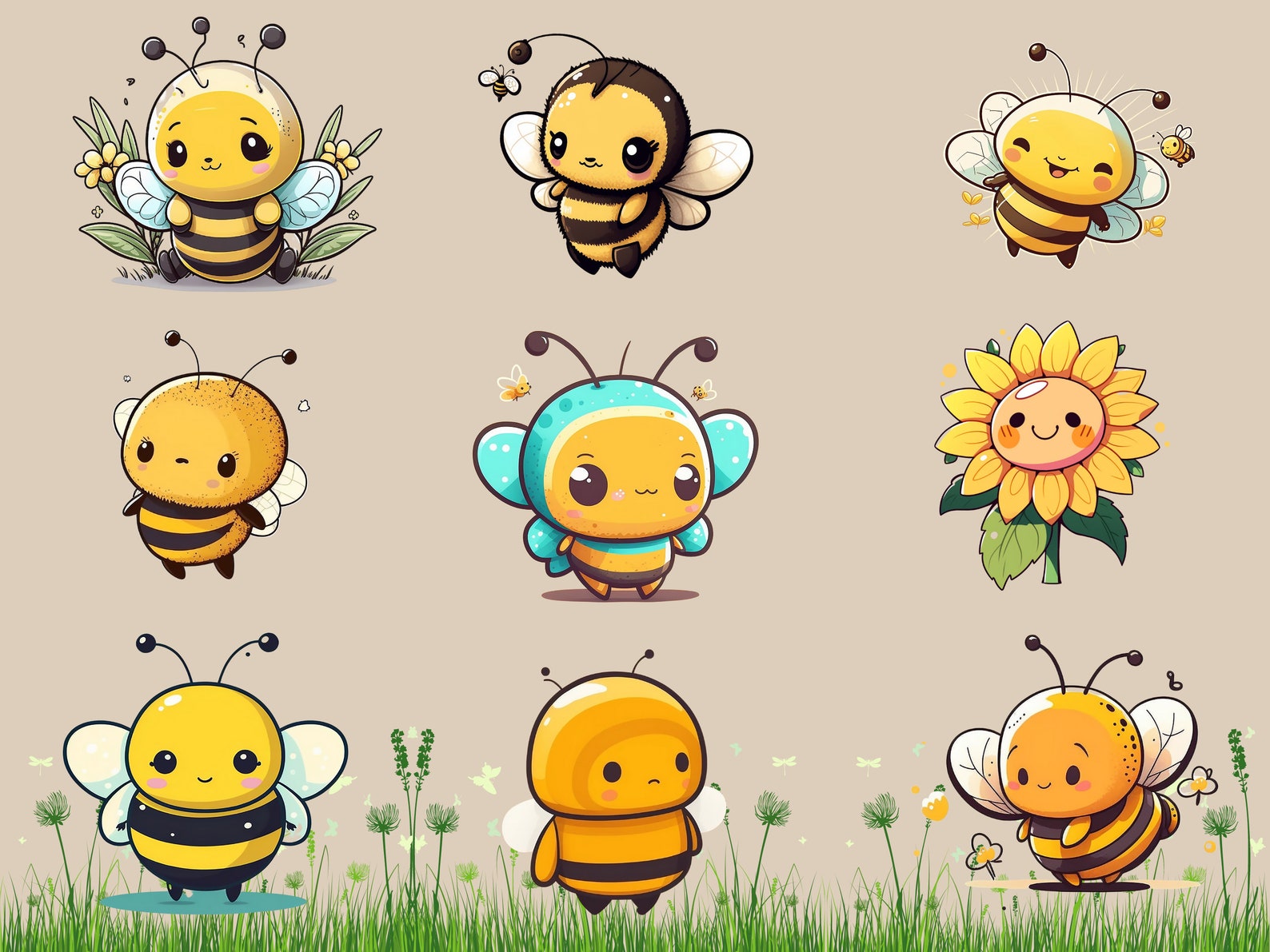 Bee Clipart, Baby Bee Clip Art, Nursery Decor, Baby Shower, Baby Wall ...