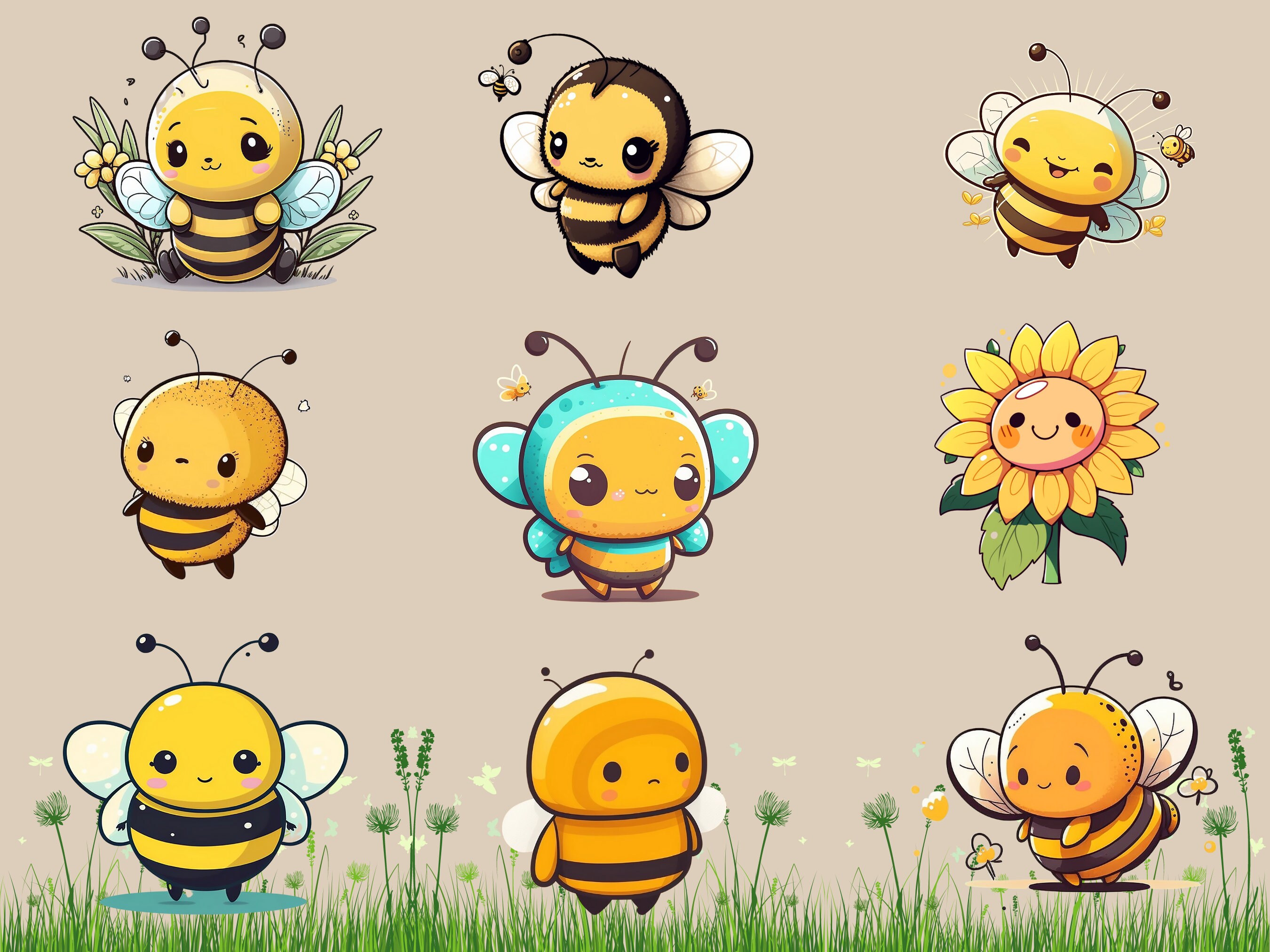 Bee Clipart, Baby Bee Clip Art, Nursery Decor, Baby Shower, Baby Wall ...