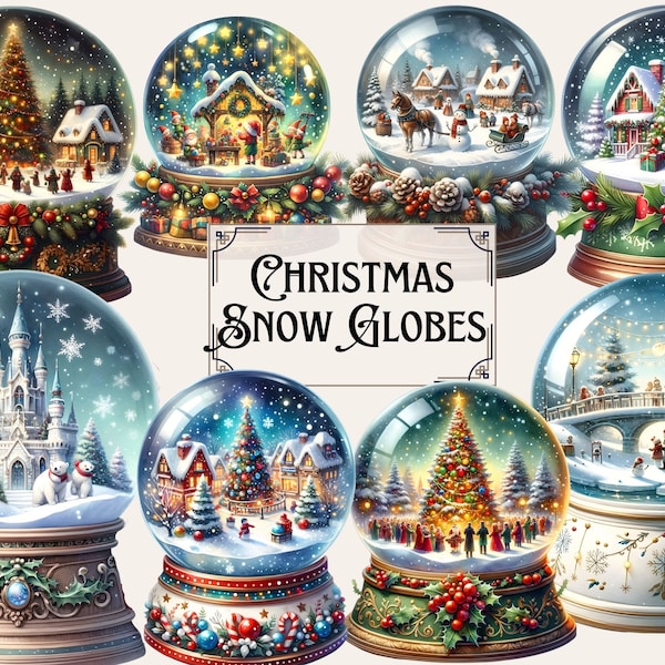 Snow Globes Clipart - Etsy