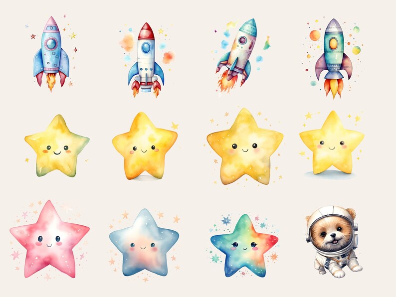 Cute Space Clipart: Astronaut Art for Crafts and Decor PNG - Etsy