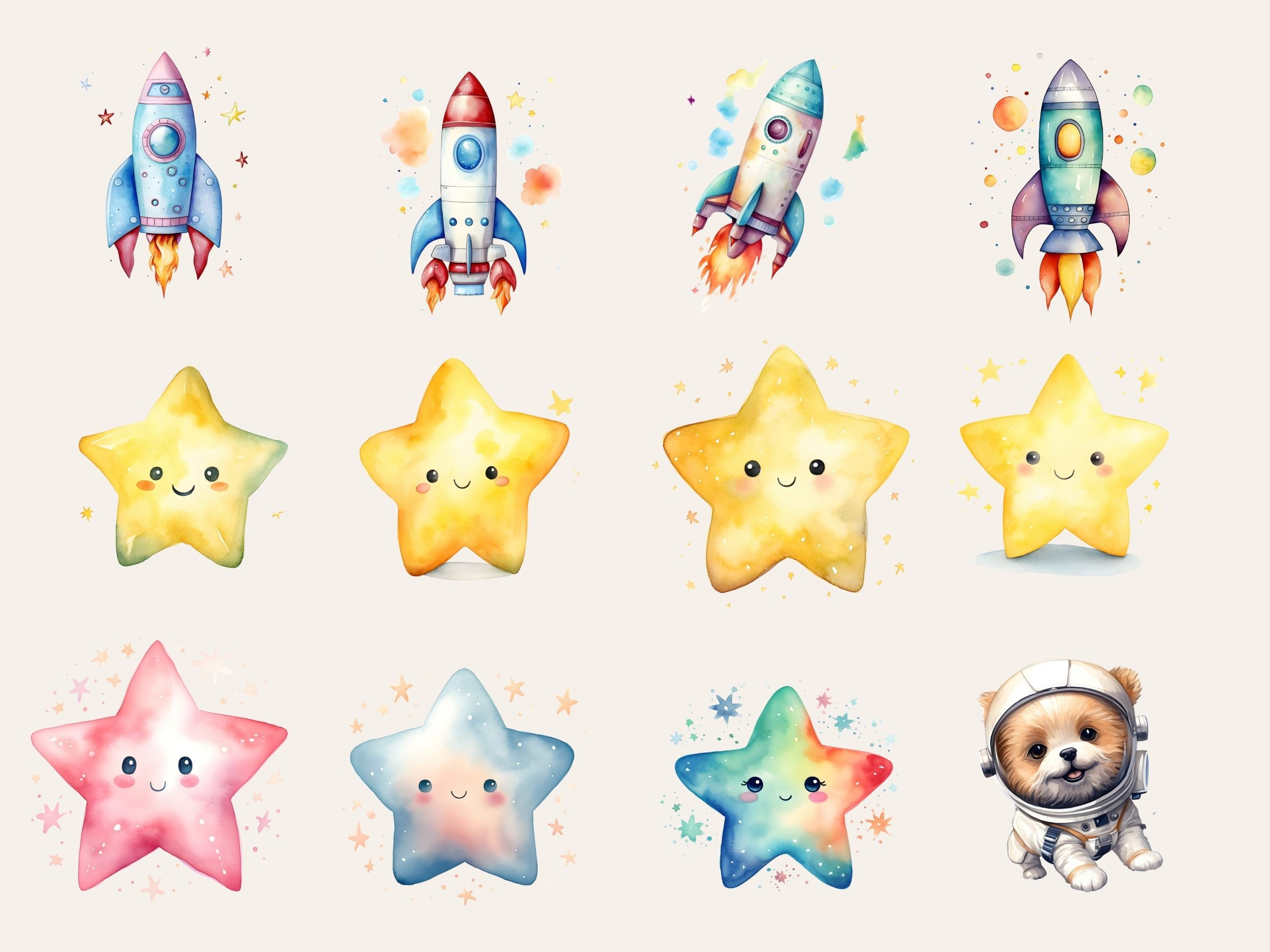 Cute Space Clipart: Astronaut Art for Crafts and Decor PNG - Etsy