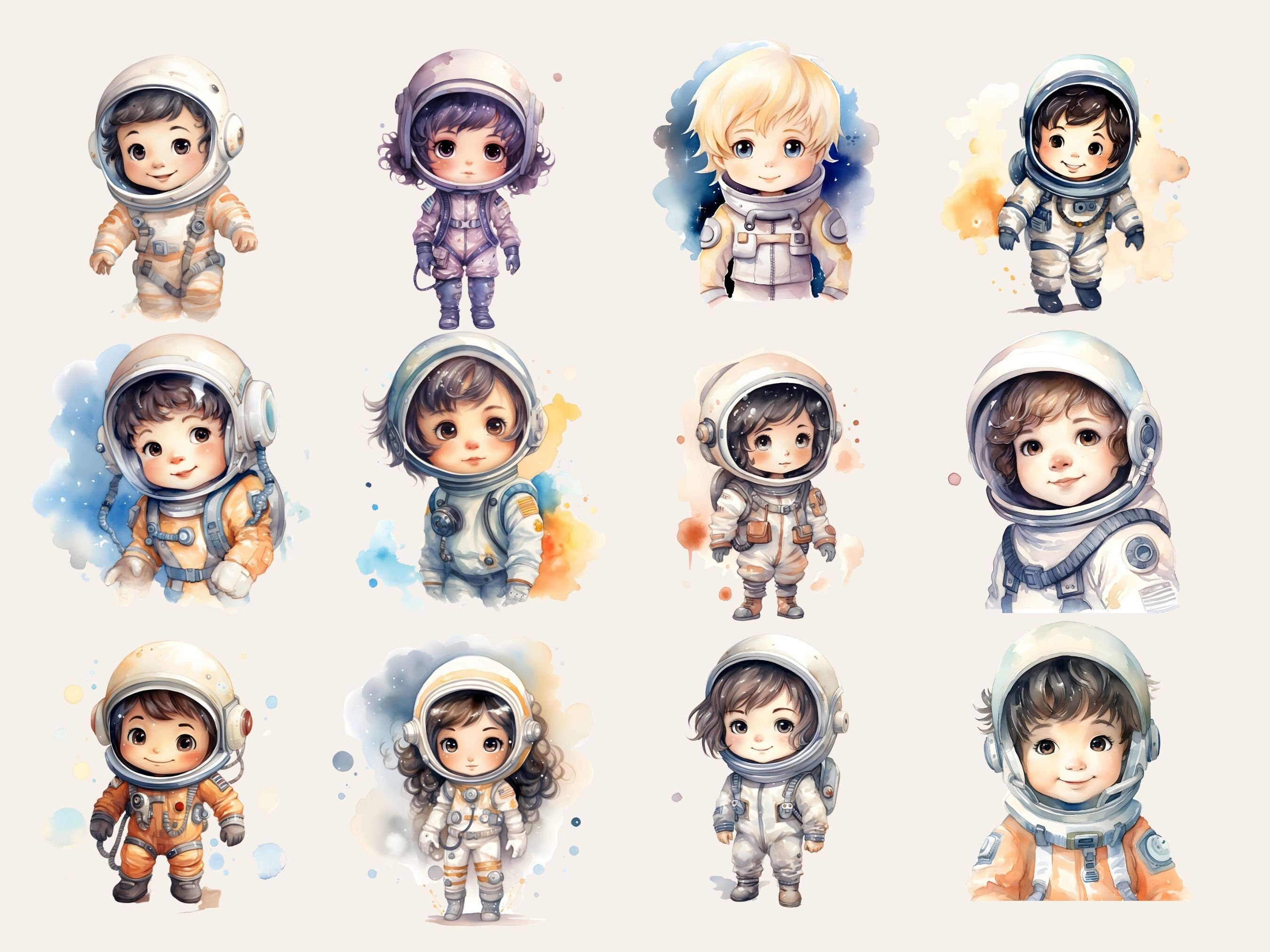 Cute Space Clipart: Astronaut Art for Crafts and Decor PNG - Etsy