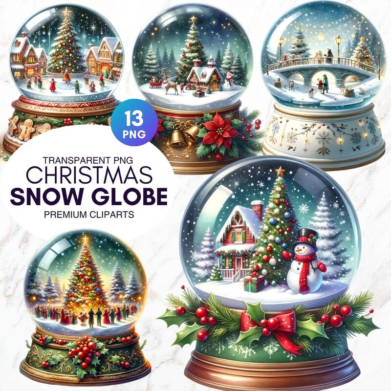 Snow Globes Clipart - Etsy