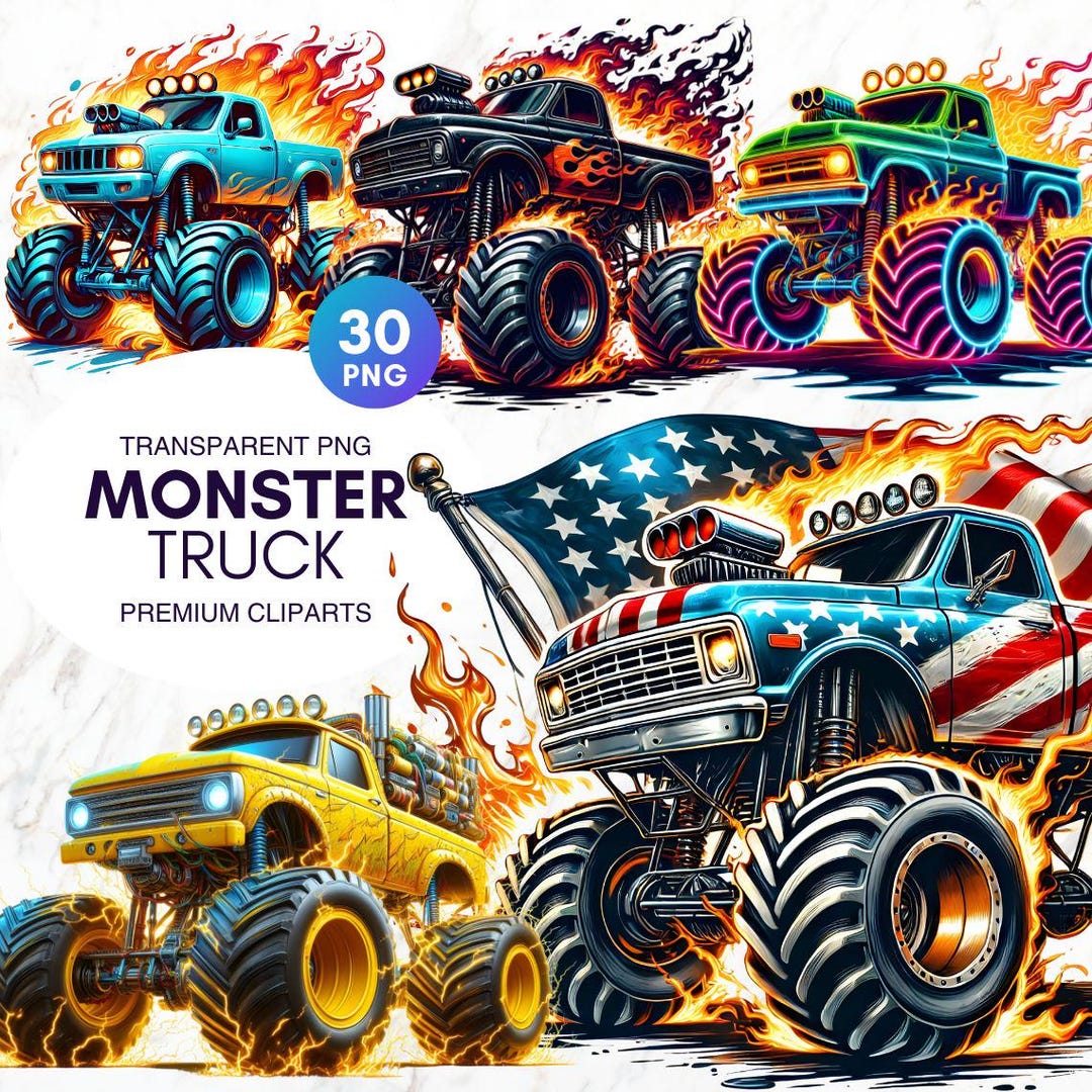 30 PNG Monster Truck Clipart | Extreme Offroad Vehicle Clipart, Monster ...