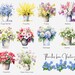 188 Watercolor Flower Clipart, Botanical Bundle, Wild Flowers ...