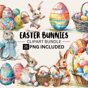 Watercolor Easter Clipart, Spring Bundle, Cute Baby Animals, PNG & SVG ...