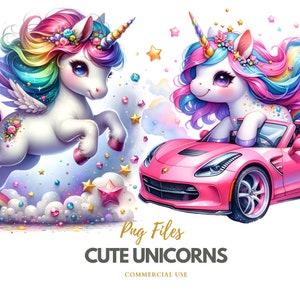 Kawaii Cute Unicorn PNG Bundle - Etsy