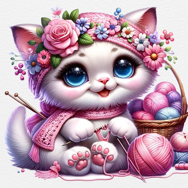 Knitting Clipart - Etsy