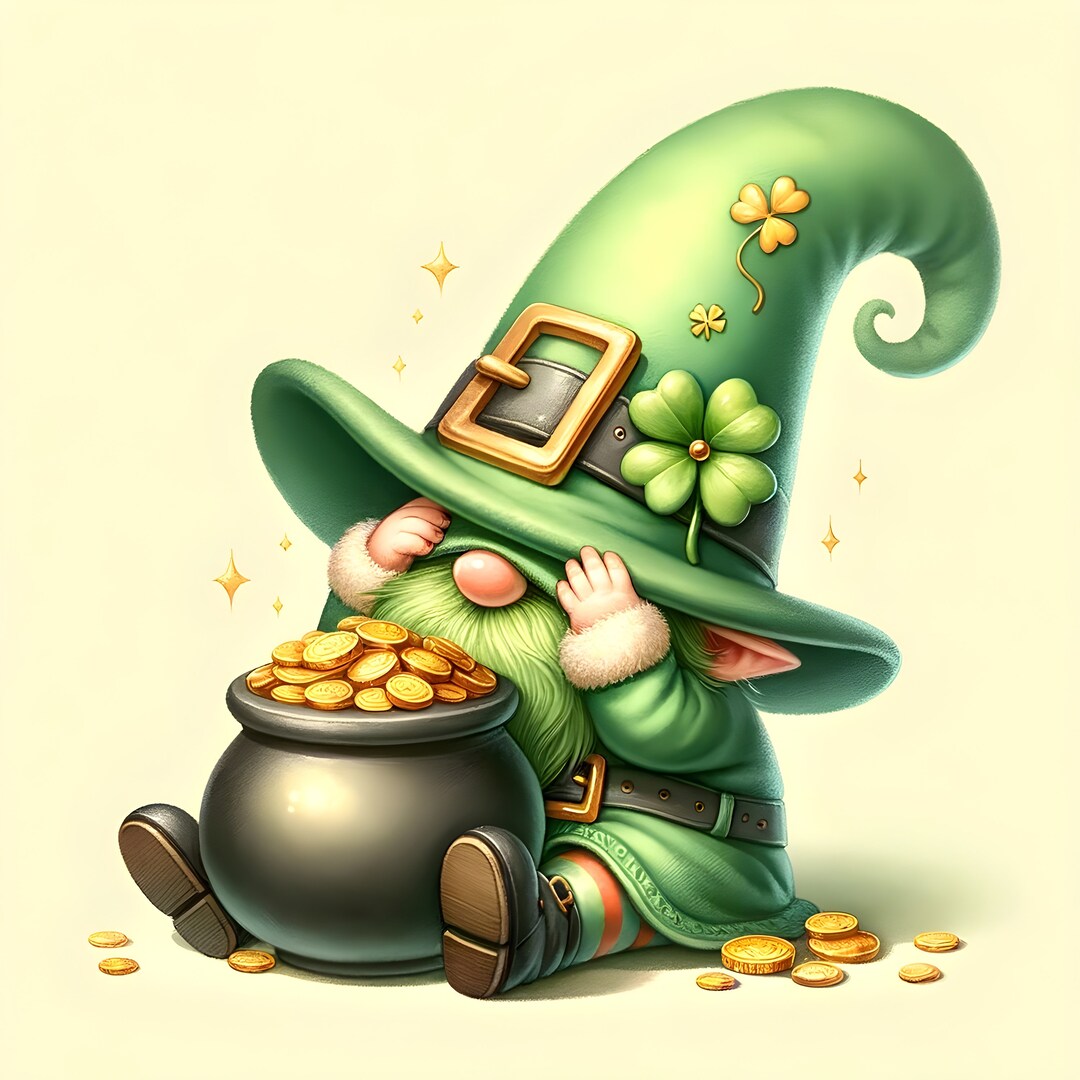 St Patricks Day Gnomes Png, Cute Gnomes Clipart, Patrick Day Watercolor ...