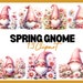 Watercolor Gnome Clipart Bundle, Garden Clipart, Spring Gnome Png ...