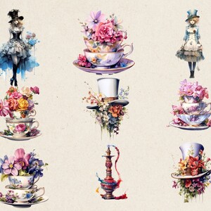 70 PNG Watercolour Alice in Wonderland Clipart, Vintage Alice ...