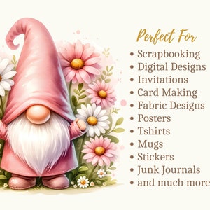 Watercolor Gnome Clipart Bundle, Garden Clipart, Spring Gnome Png ...