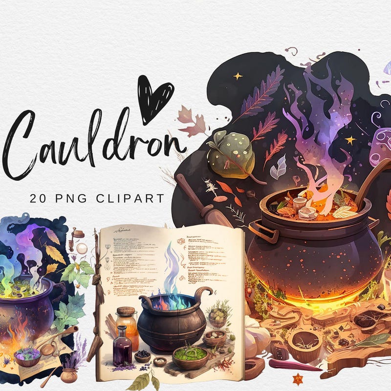 Witches Cauldron Clipart - Etsy