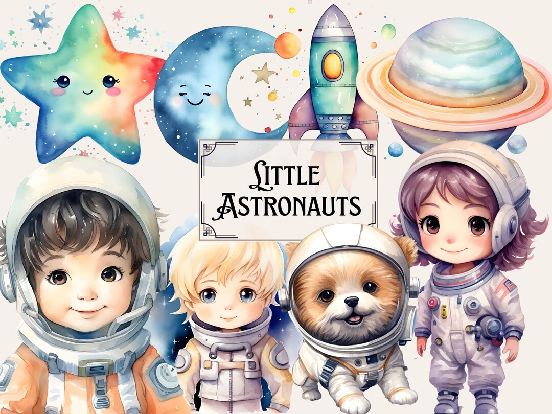 Cute Space Clipart: Astronaut Art for Crafts and Decor PNG - Etsy