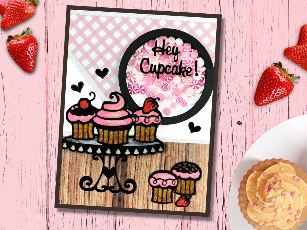 Cupcake Shaker Card Kit - Etsy