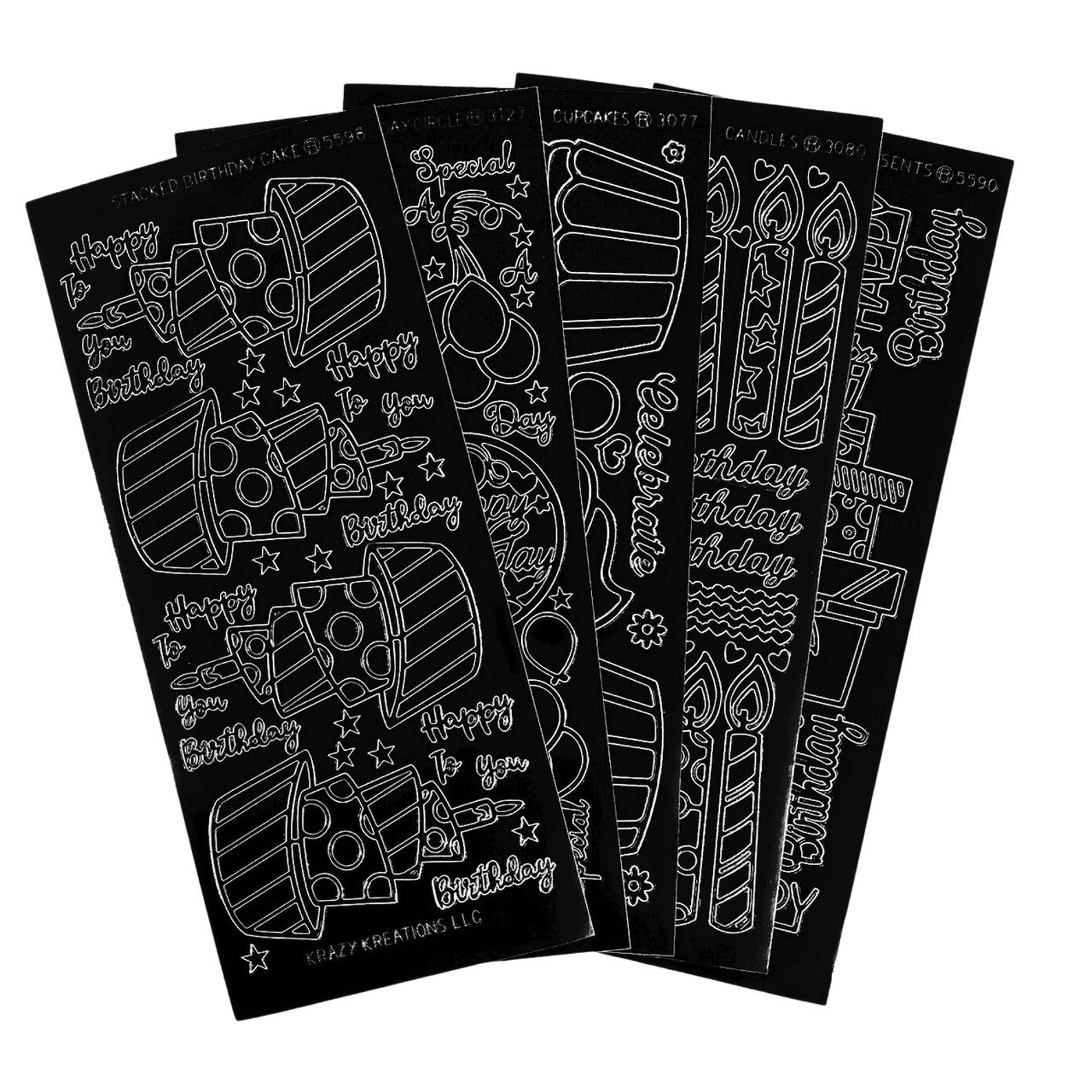 Birthday 1 Outline Sticker Bundle | Vinyl Stickers for Craft Projects ...