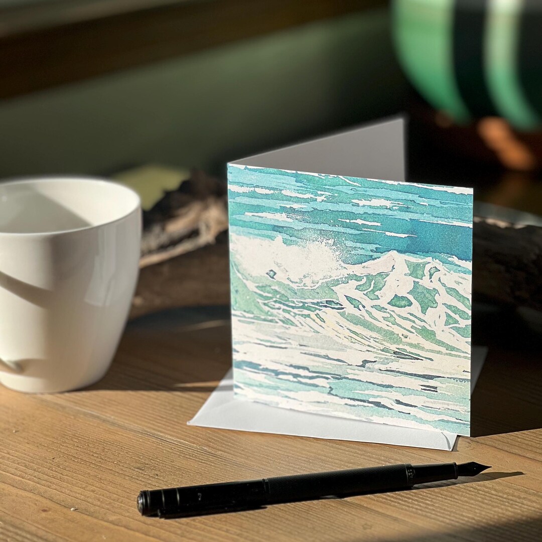 Wave Greeting Cards ⎜"riptide" Coastal Watercolors, Notecards ...