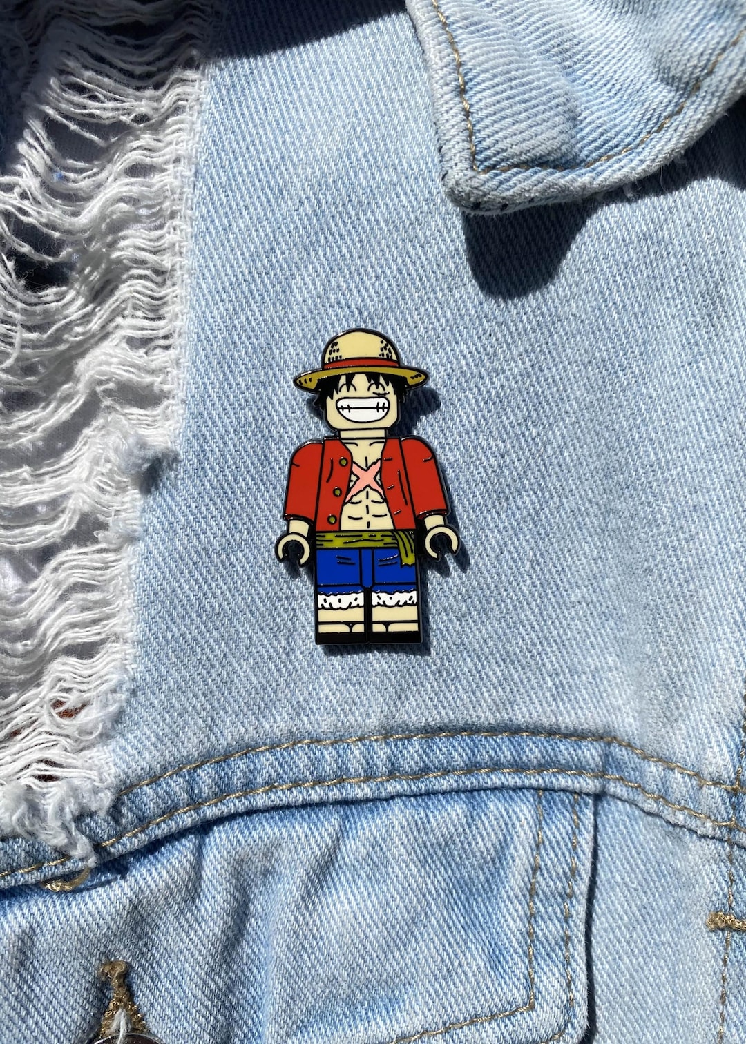 Minifig Luffy Enamel Pin - Etsy