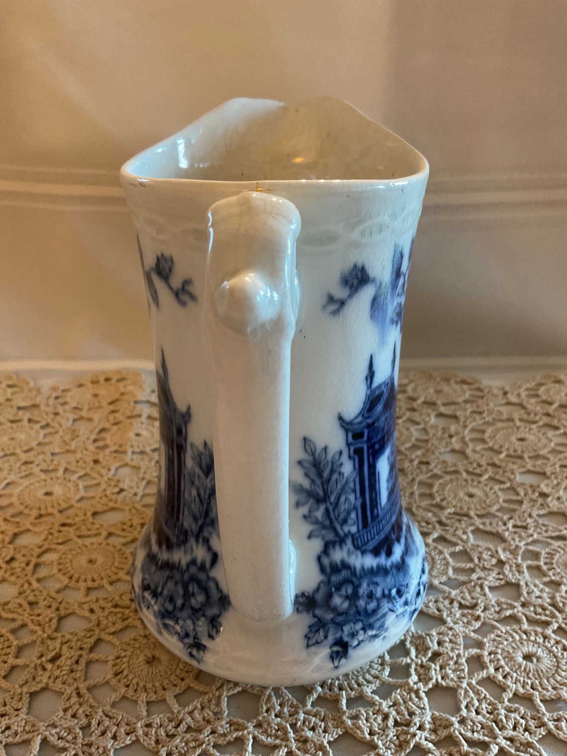 1910 Johnson Bros Ltd, Burslem Pottery England Blue Pitcher No.202332 ...